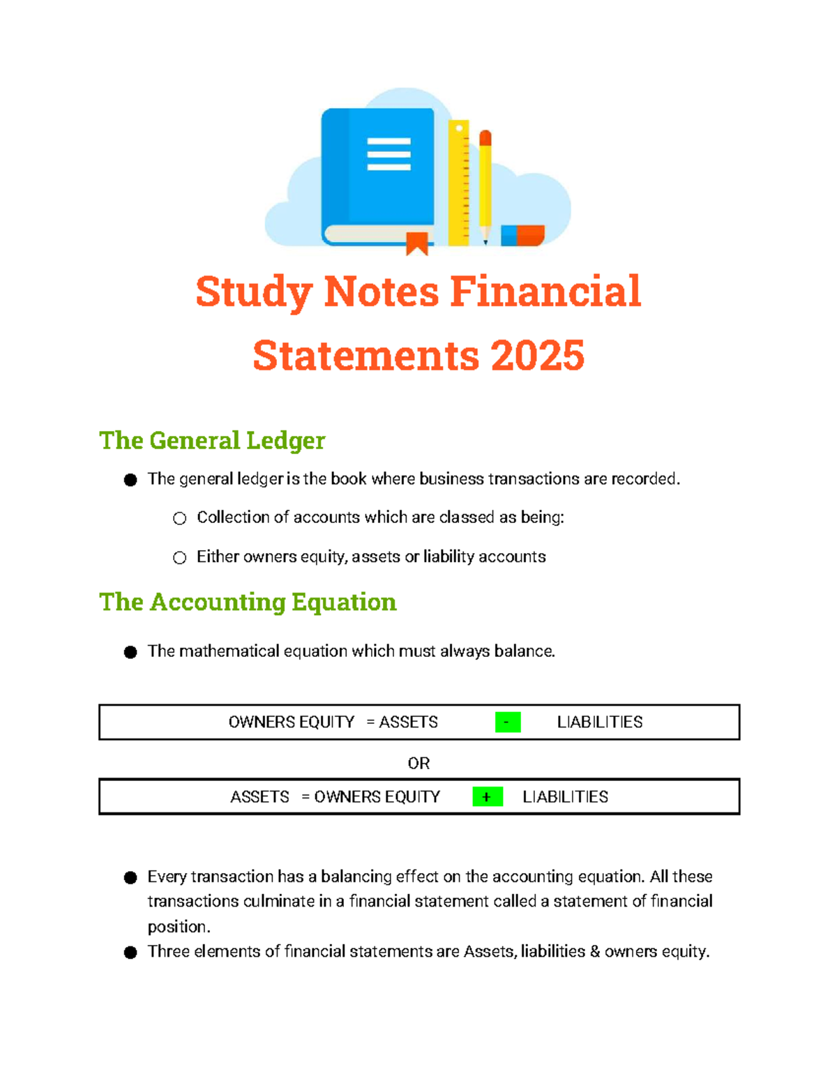 Financial Statements Study Notes 2025: The General Ledger Explained ...