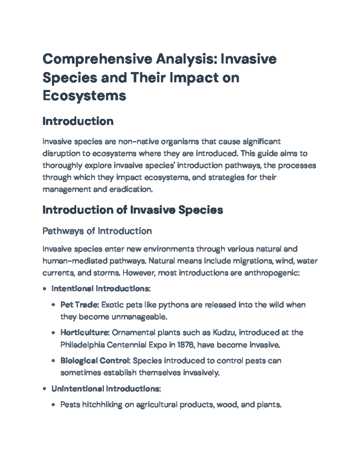 Comprehensive Study of Invasive Species: Impacts & Management ...