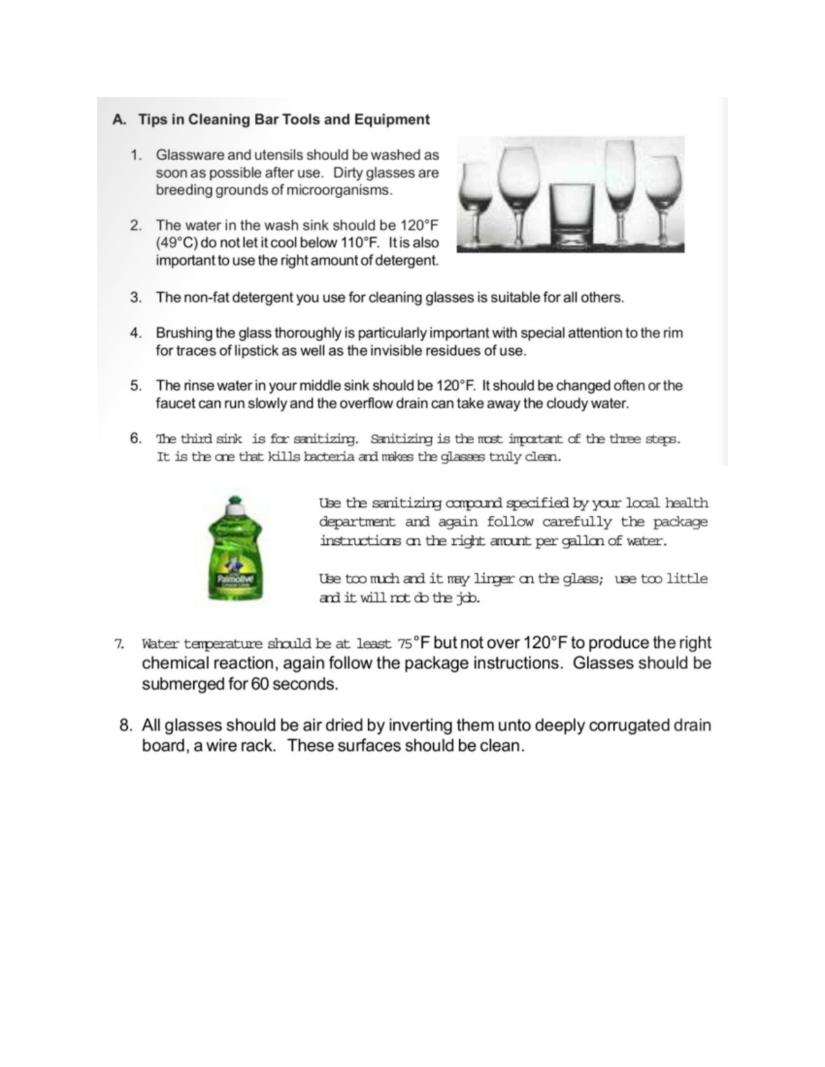 Cleaning Bar Tools and Equipment - A. Tips in Cleaning Bar Tools and ...