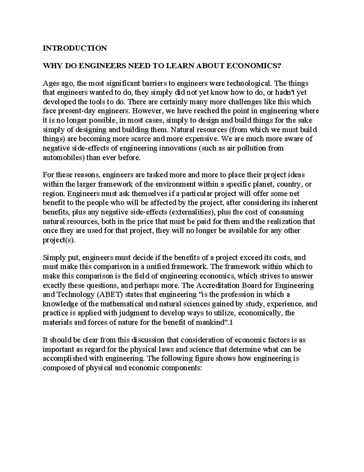 Introduction to Engineering Economy - INTRODUCTION WHY DO ENGINEERS ...