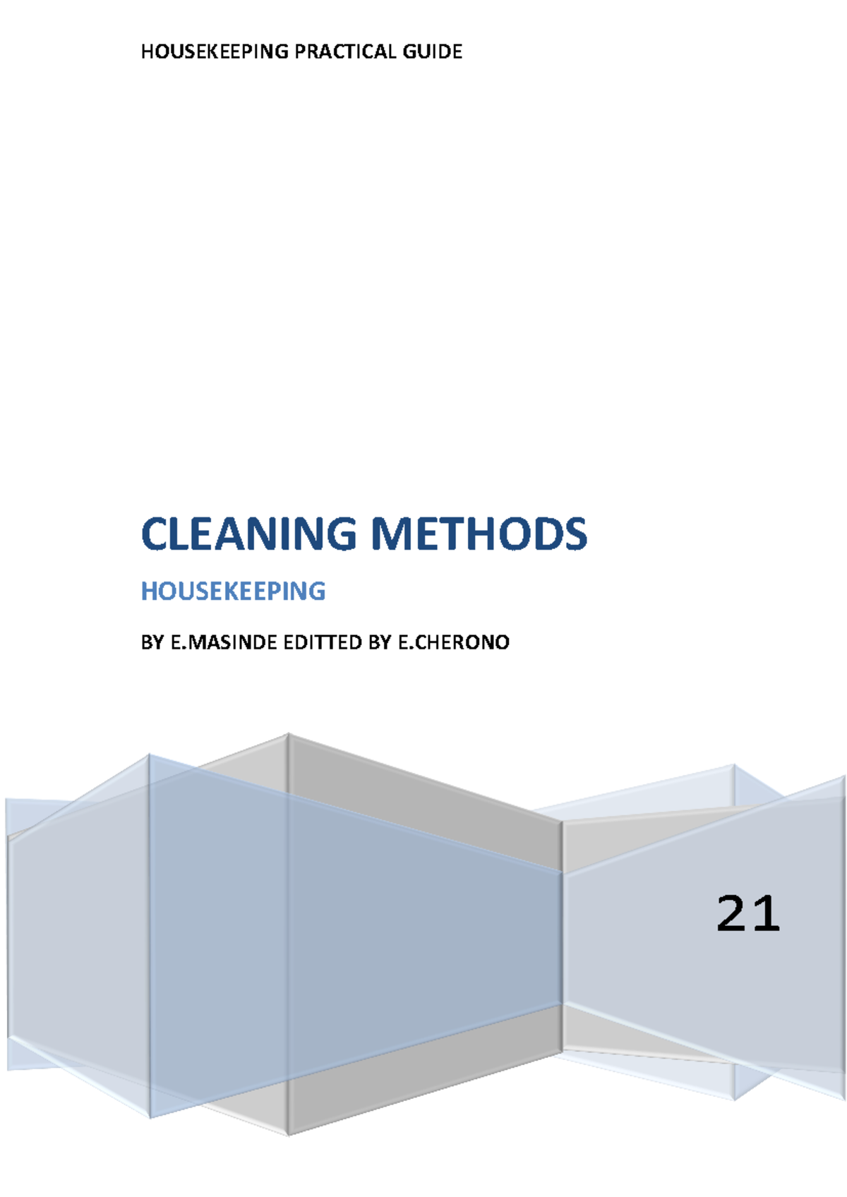 Housekeeping Practical Guide: Effective Cleaning Methods - Studocu