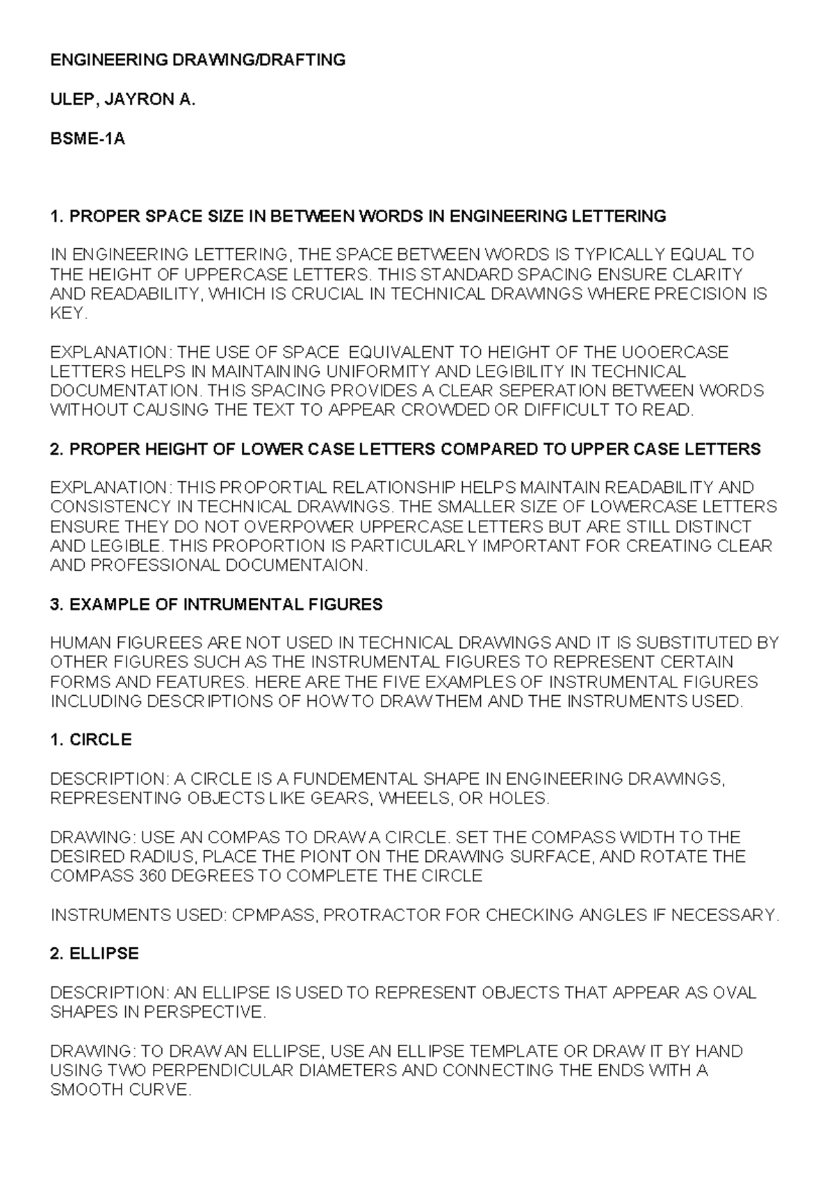 BSME-1A Engineering Drawing Study Guide: Key Techniques & Tools - Studocu