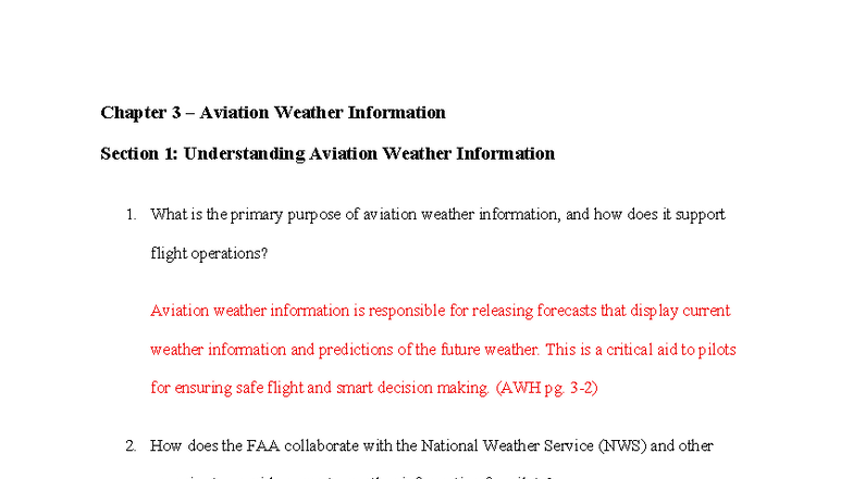 AWH 101: Understanding Aviation Weather Information - Chapter 3 ...
