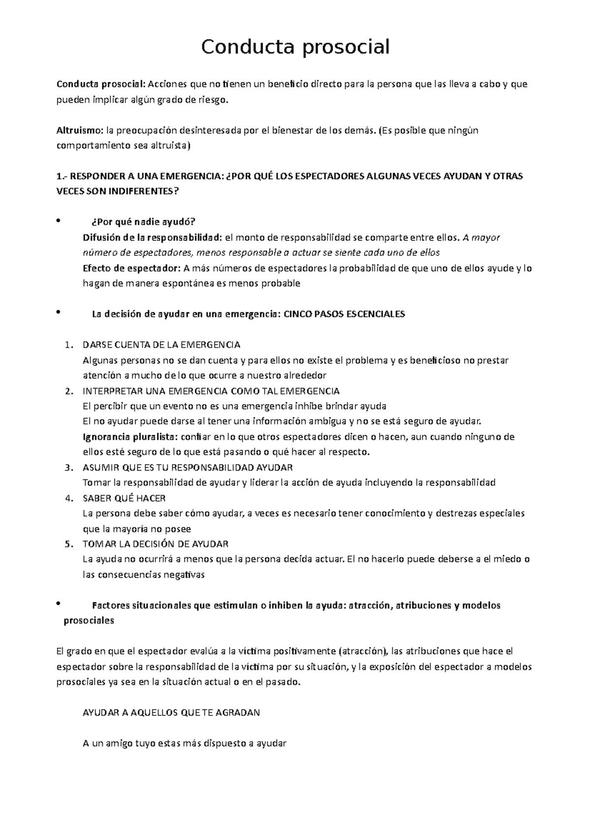 Conducta prosocial - Capitulo 10 Psicología social - Conducta prosocial ...