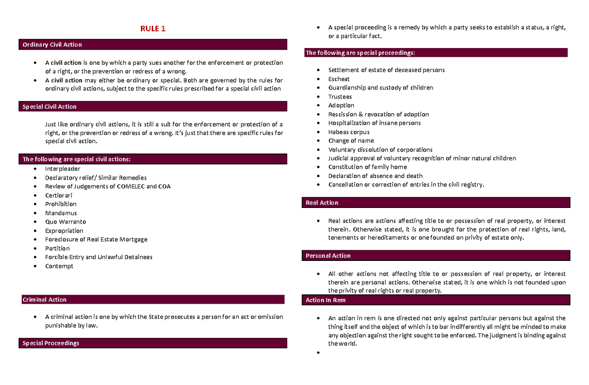 Civpro RULE 1-19 - rules of court - RULE 1 Ordinary Civil Action A ...