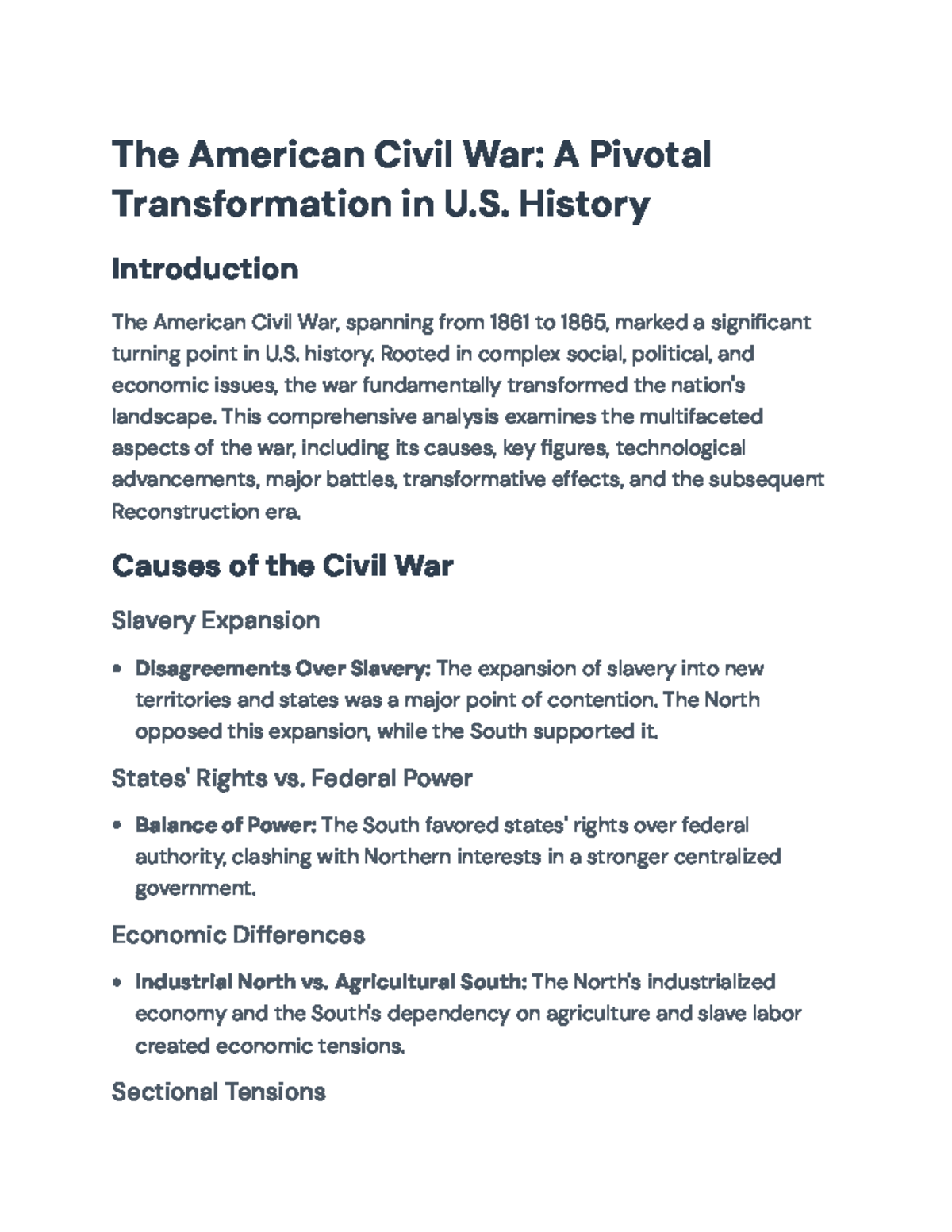 The American Civil War: Key Events, Figures, and Impact Analysis - The ...