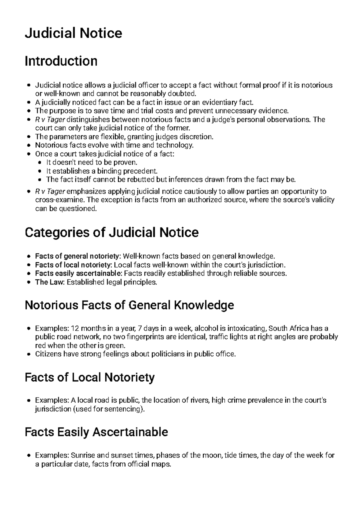 Judicial Notice: Understanding Its Principles and Applications - Studocu