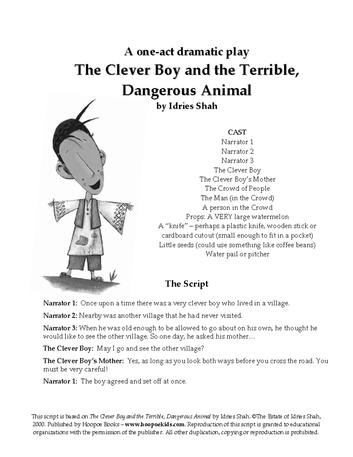 Clever Boy and the Terrible Animal: Gr K Readers Theater Script - Studocu