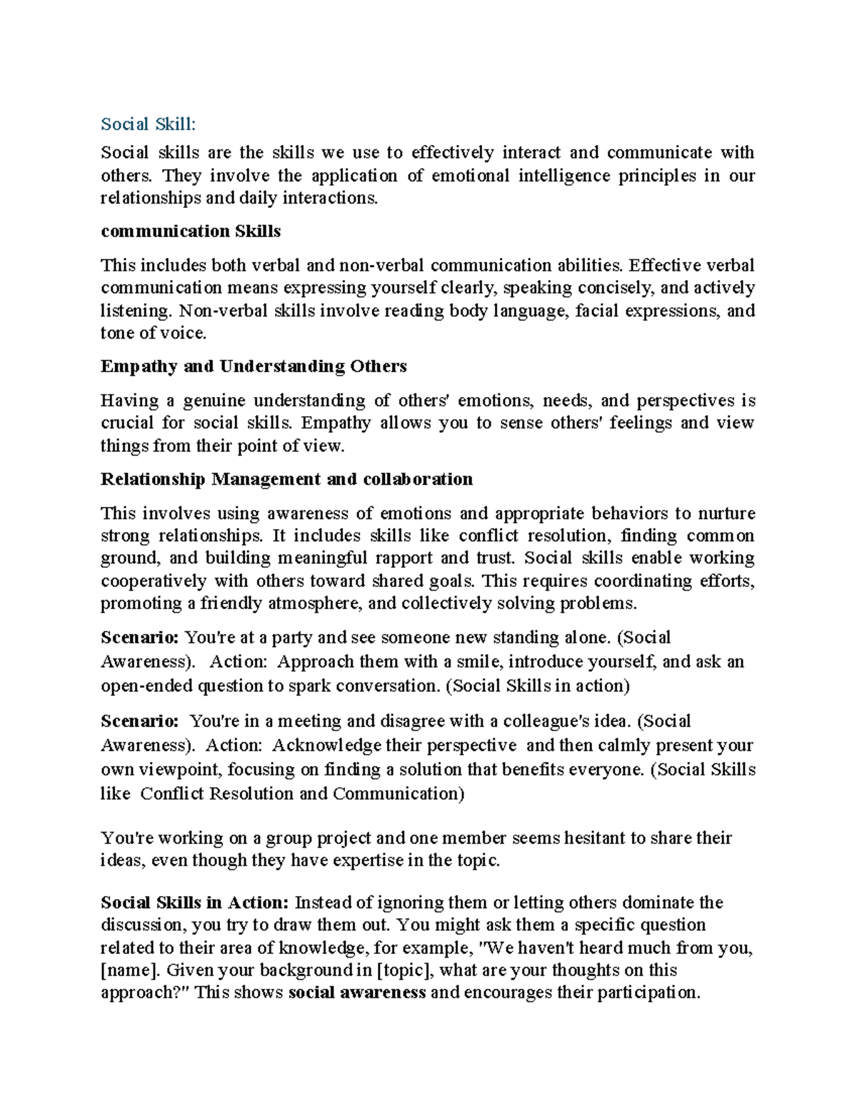 SOC 101 - Social Skills Essay: Communication, Empathy & Collaboration ...