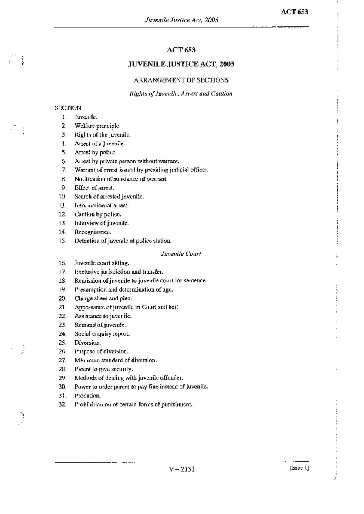 ACT 653 Juvenile Justice Act, 2003: Comprehensive Overview and ...