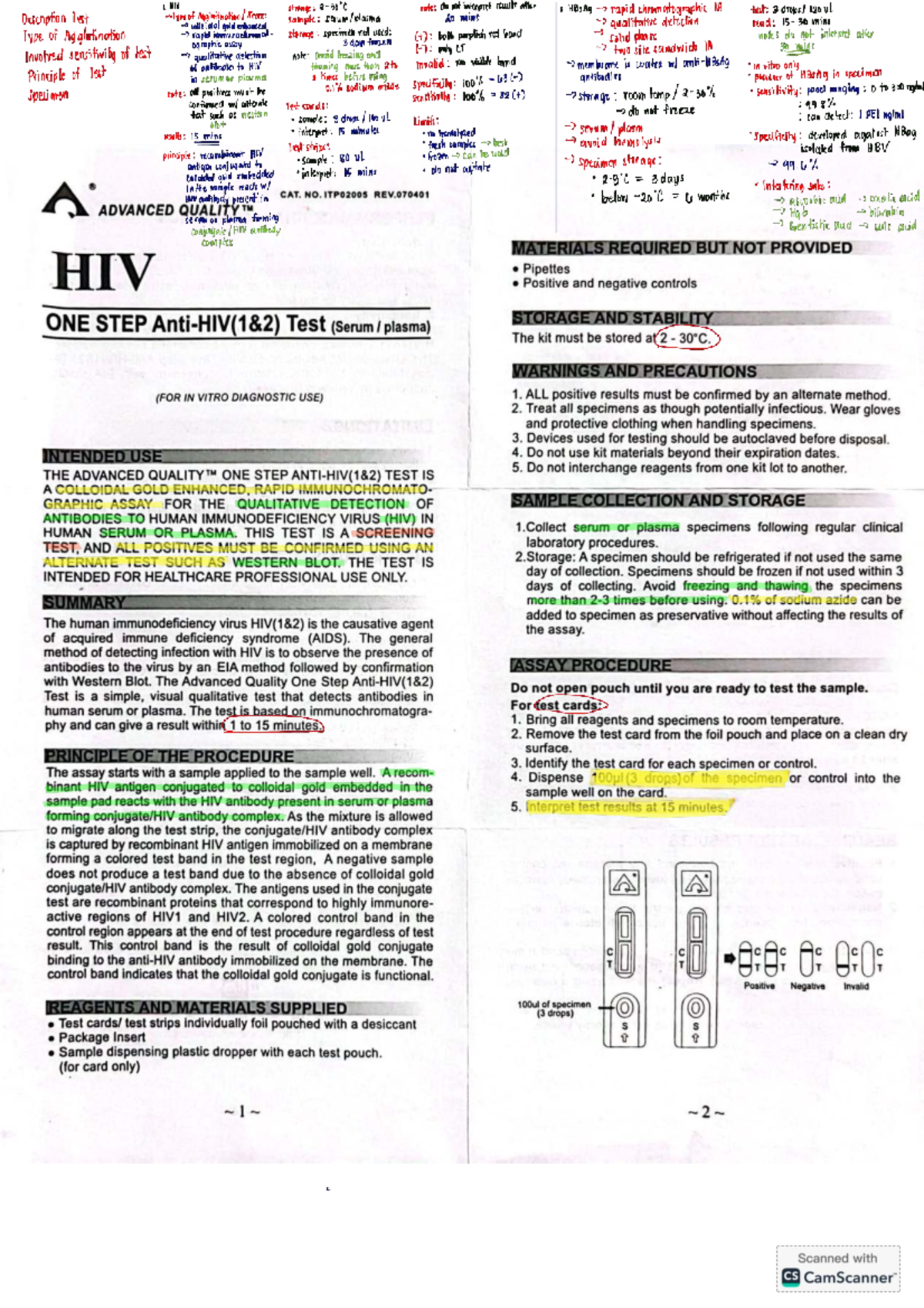 HBsAg Rapid Test Storage and Interpretation Guidelines - Studocu