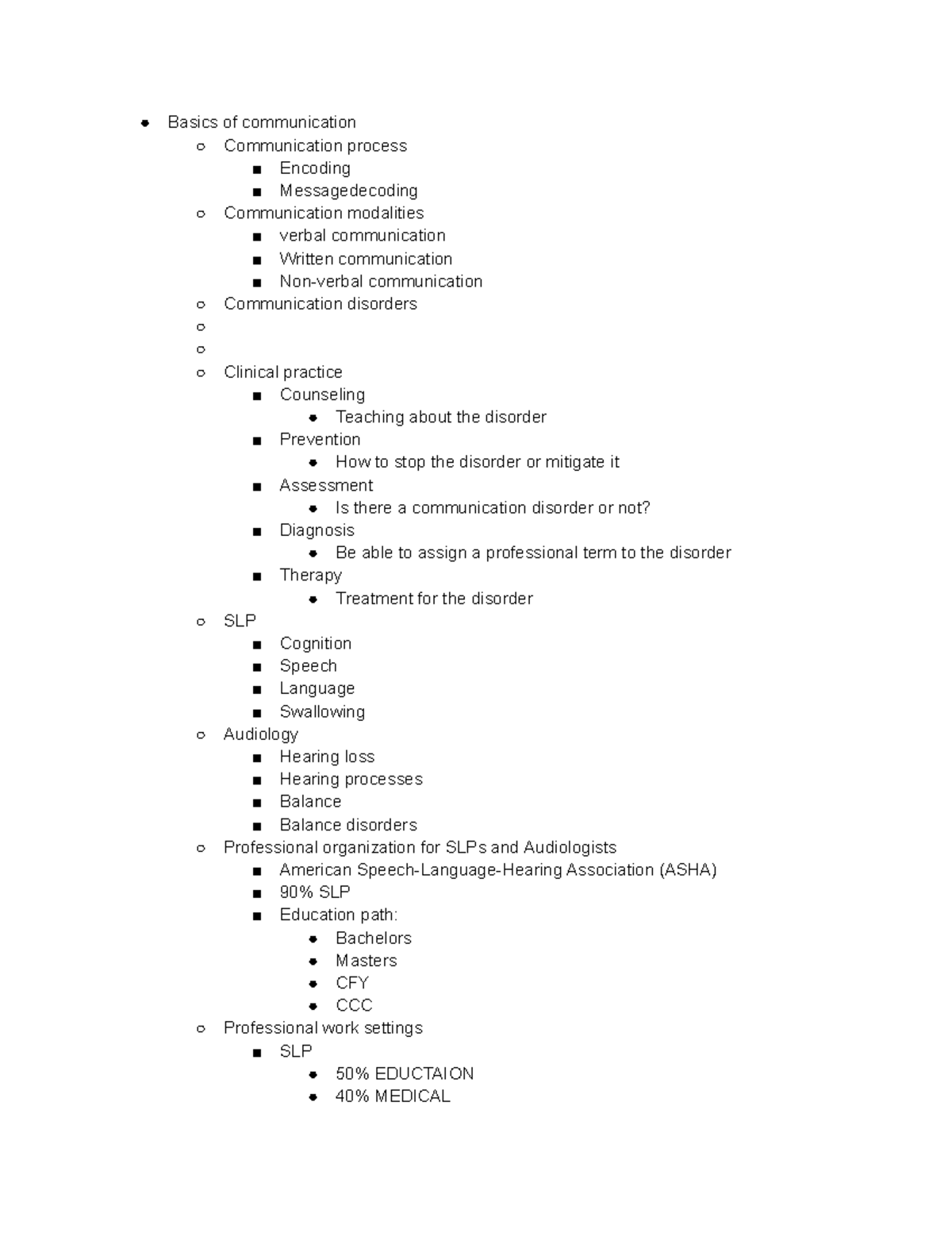 Communication Disorders Overview: Basics, Assessment & Therapy - Studocu