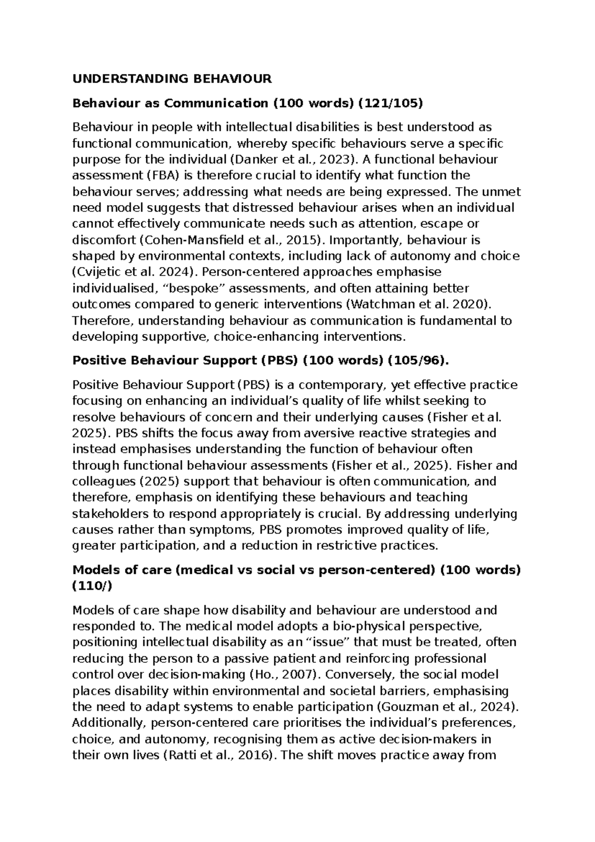 Understanding Behaviour as Communication in Intellectual Disabilities ...