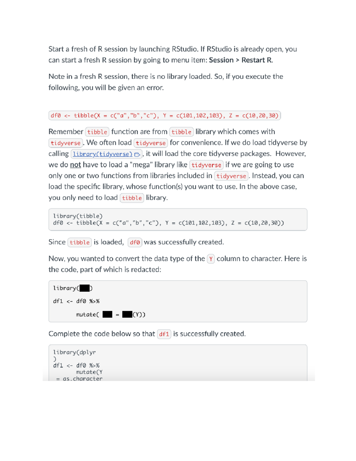 Starting a fresh R session in RStudio for COMM205 BG 15 - Studocu