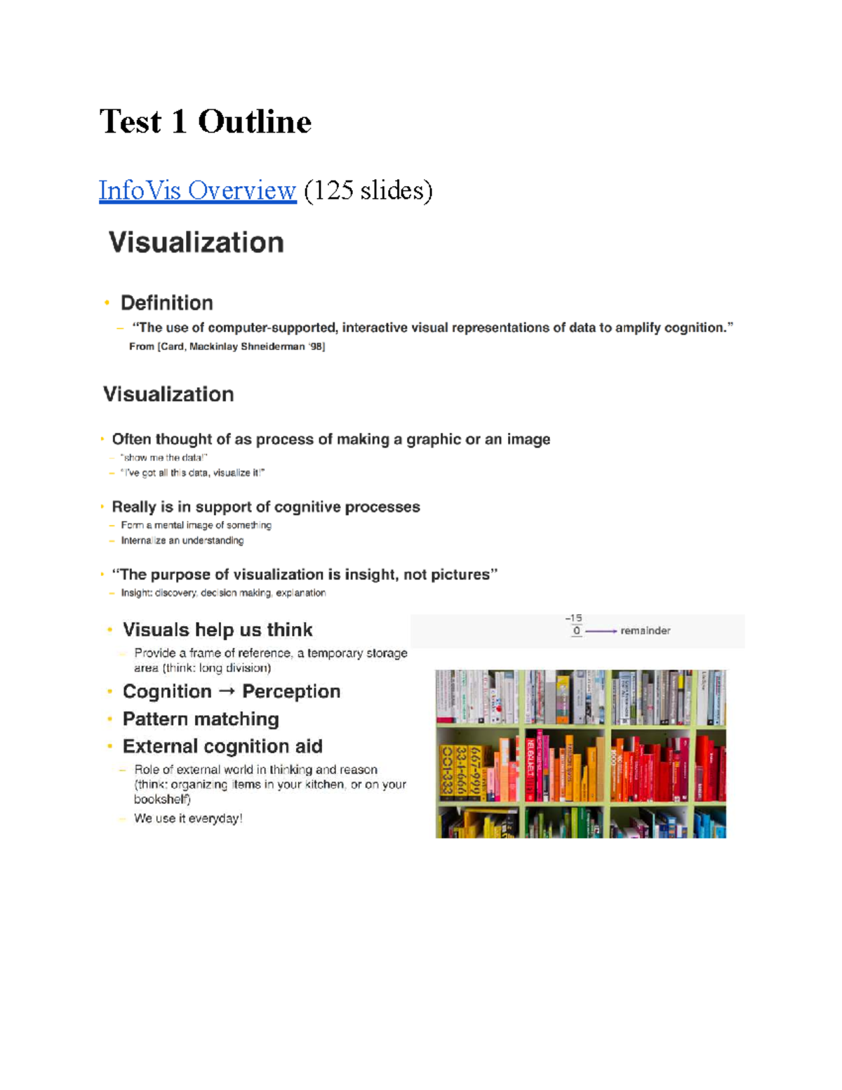 InfoVis Test 1 Study Guide: Overview, Design & Techniques - Studocu