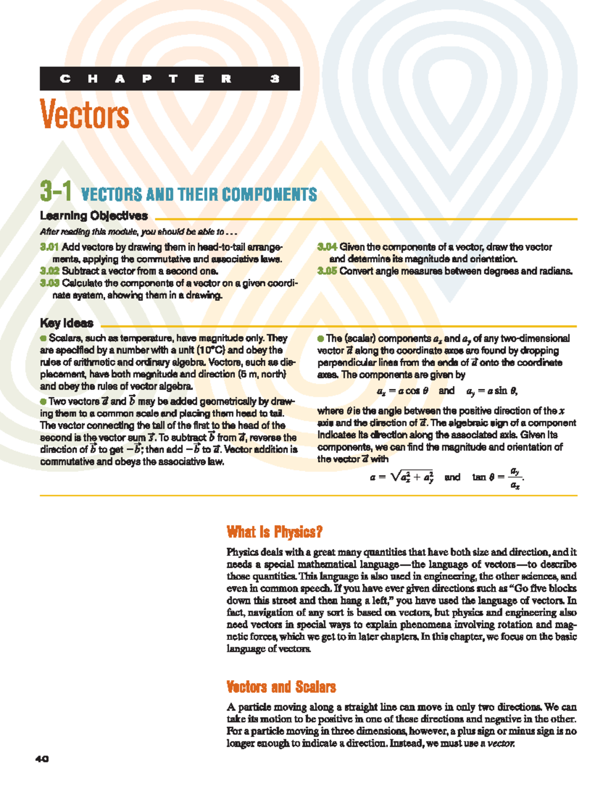 CHAPTER 3 VECTORS: VECTORS AND THEIR COMPONENTS - Studocu