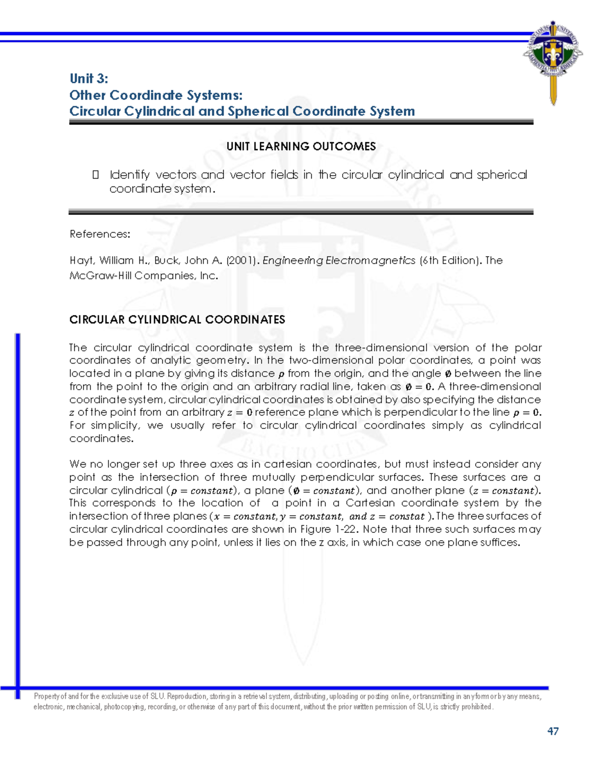 Module 1: Unit 3 - Circular Cylindrical & Spherical Coordinate Systems ...