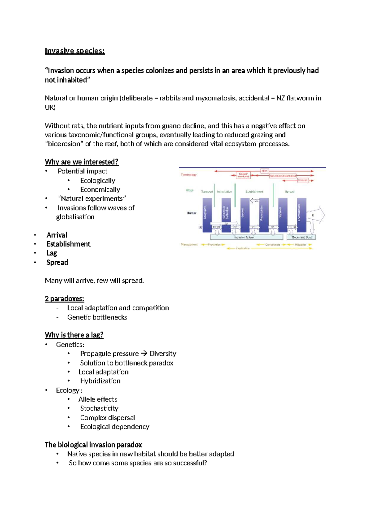 Biological invasions - conservation lecture notes - Invasive species ...