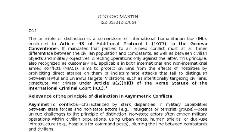 IHL TEST - notes for revision - ODONGO MARTIN 122-053012- QN The ...