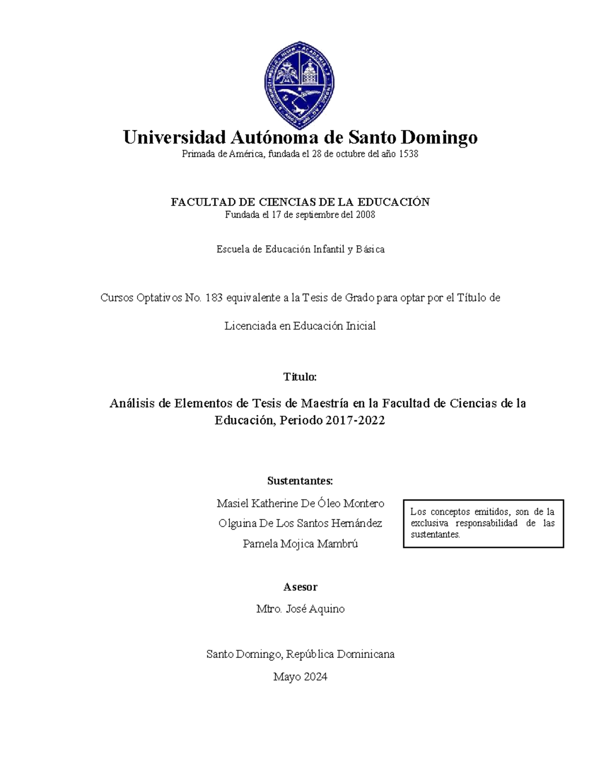 Análisis de Tesis de Maestría en Educación - UASD (2017-2022) - Studocu
