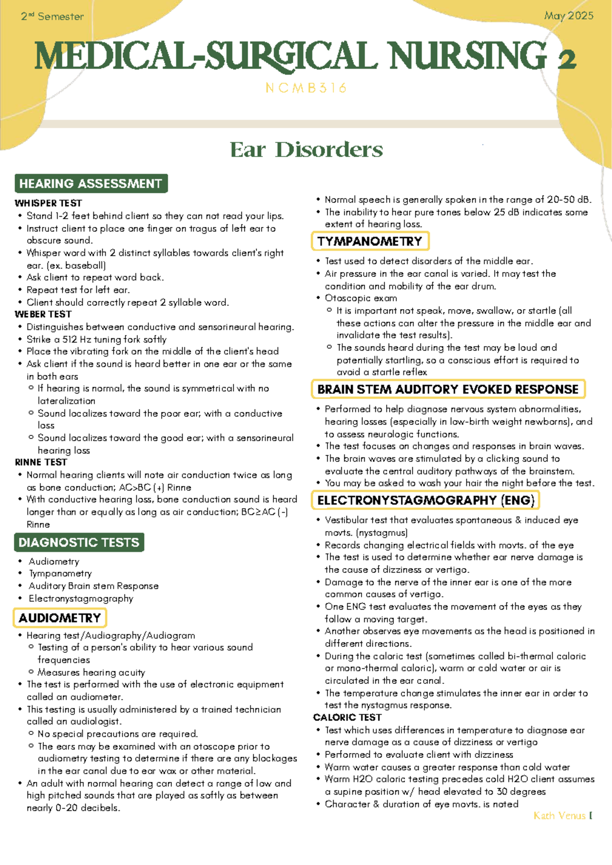 2.14 NURSING 2 NCMB316 Ear Disorders: Hearing Assessment Techniques ...