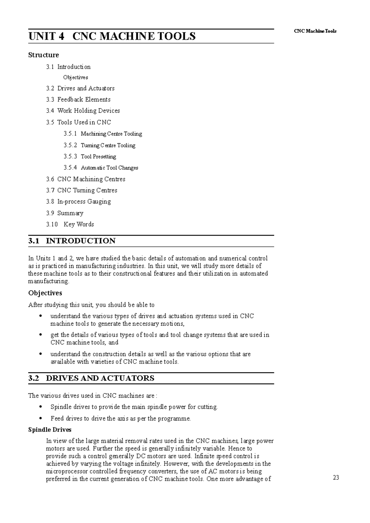 Unit IV AR20 - CAD/CAM basic CNC machining tools in detailed notes ...
