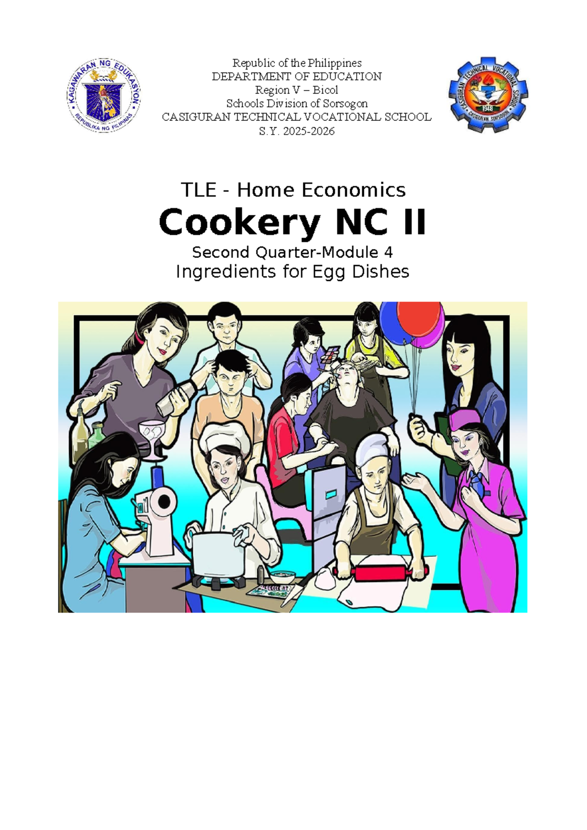 TLE Cookery NC II Grade 10 Q1 Module 4: Ingredients for Egg Dishes ...