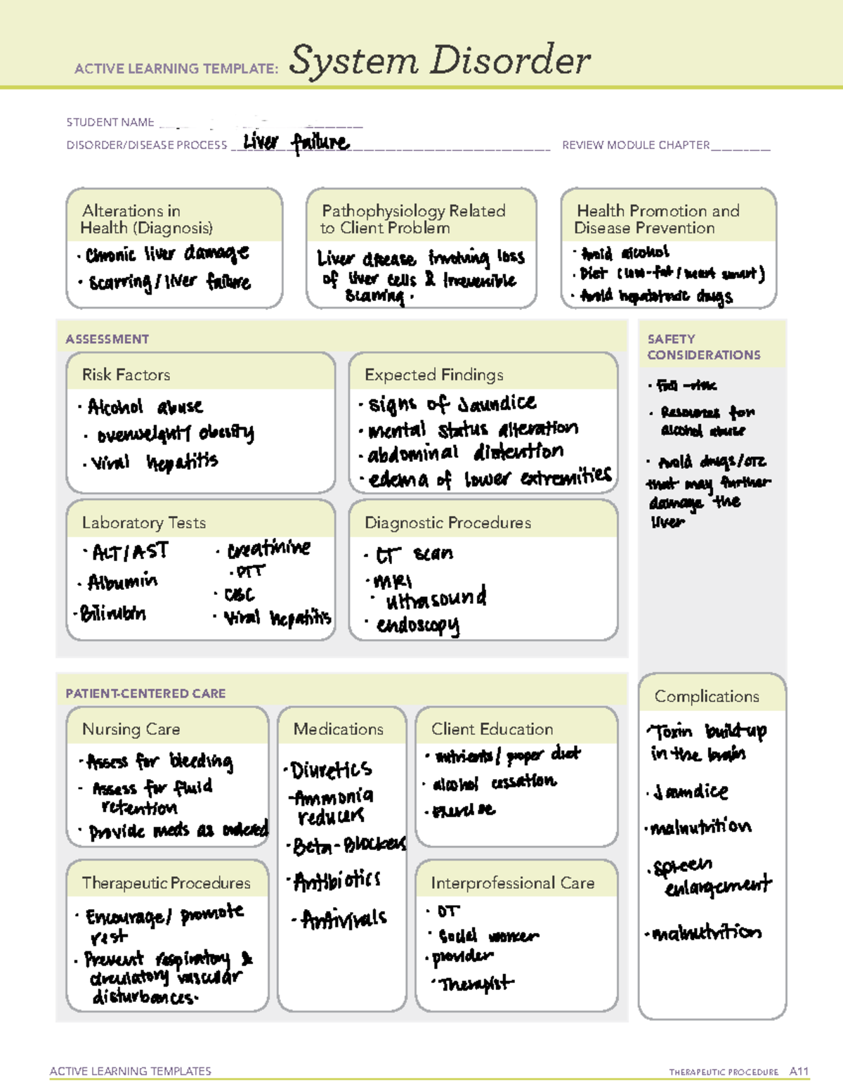 Liver - Template - ACTIVE LEARNING TEMPLATES THERAPEUTIC PROCEDURE A ...