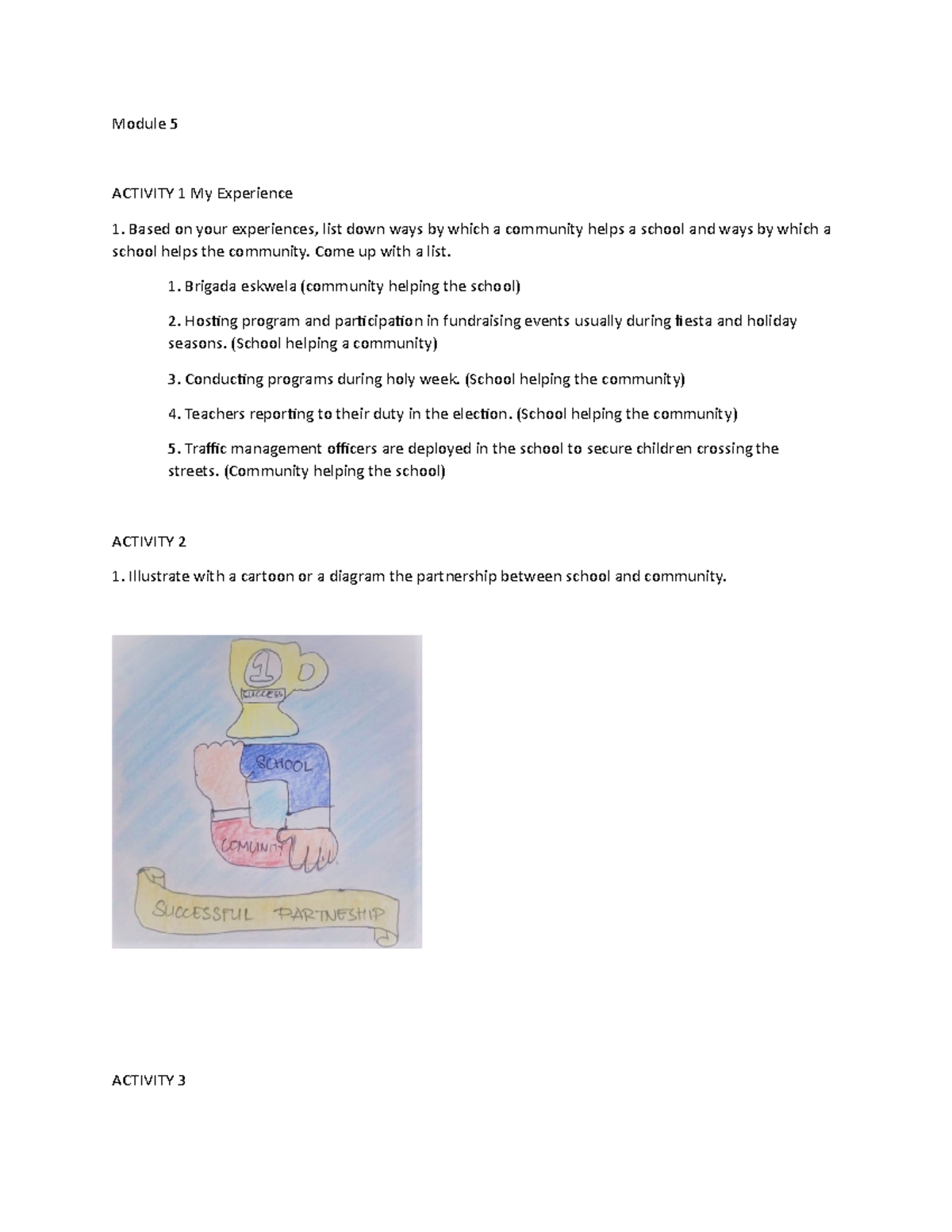 PEC 10 Module 5: The School-Community Partnership Analysis - Studocu