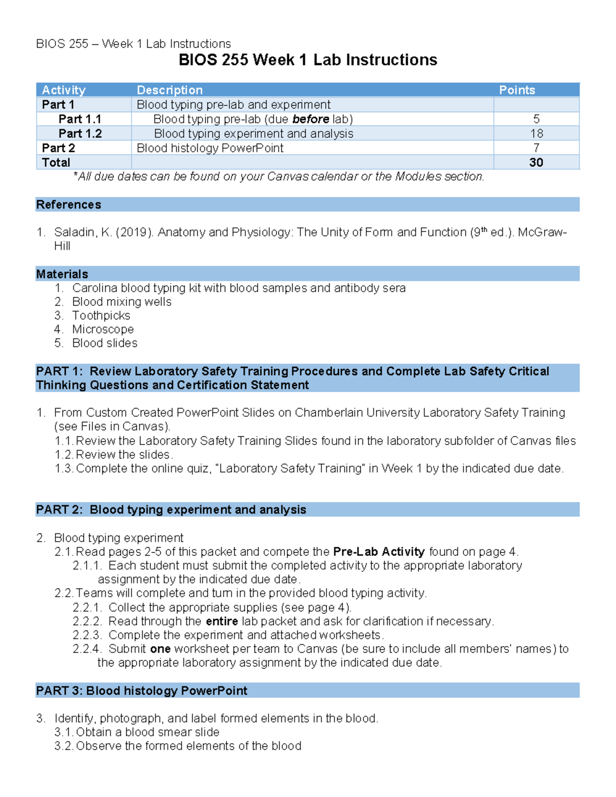 BIOS 255 Week 1 Lab Report: Blood Typing & Histology Analysis - Studocu