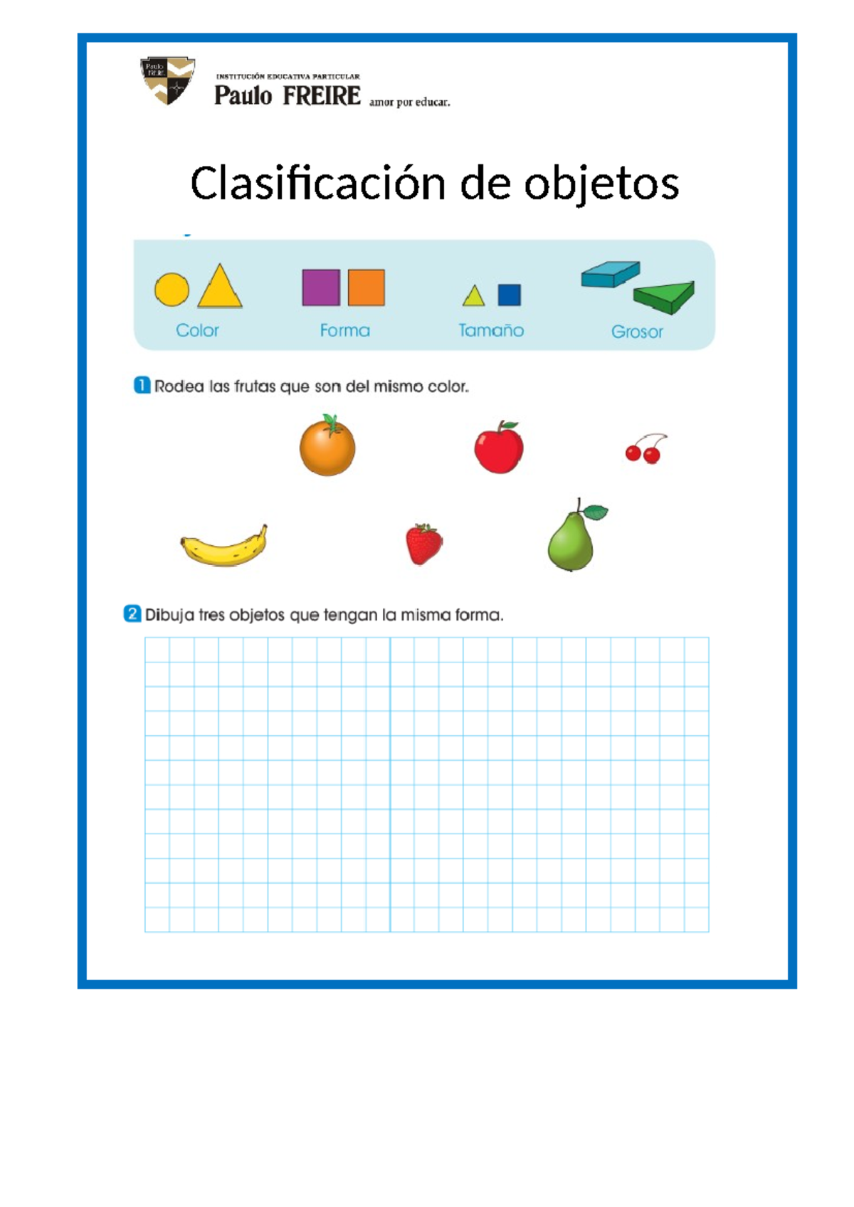 Clasificacion de objetos - Matematica Basica - Studocu