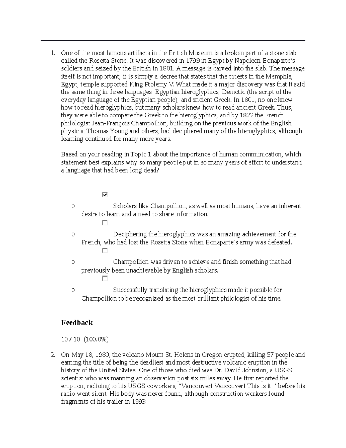 BSCOM 100 T Week 1 Summative Assessment: Communication and History ...