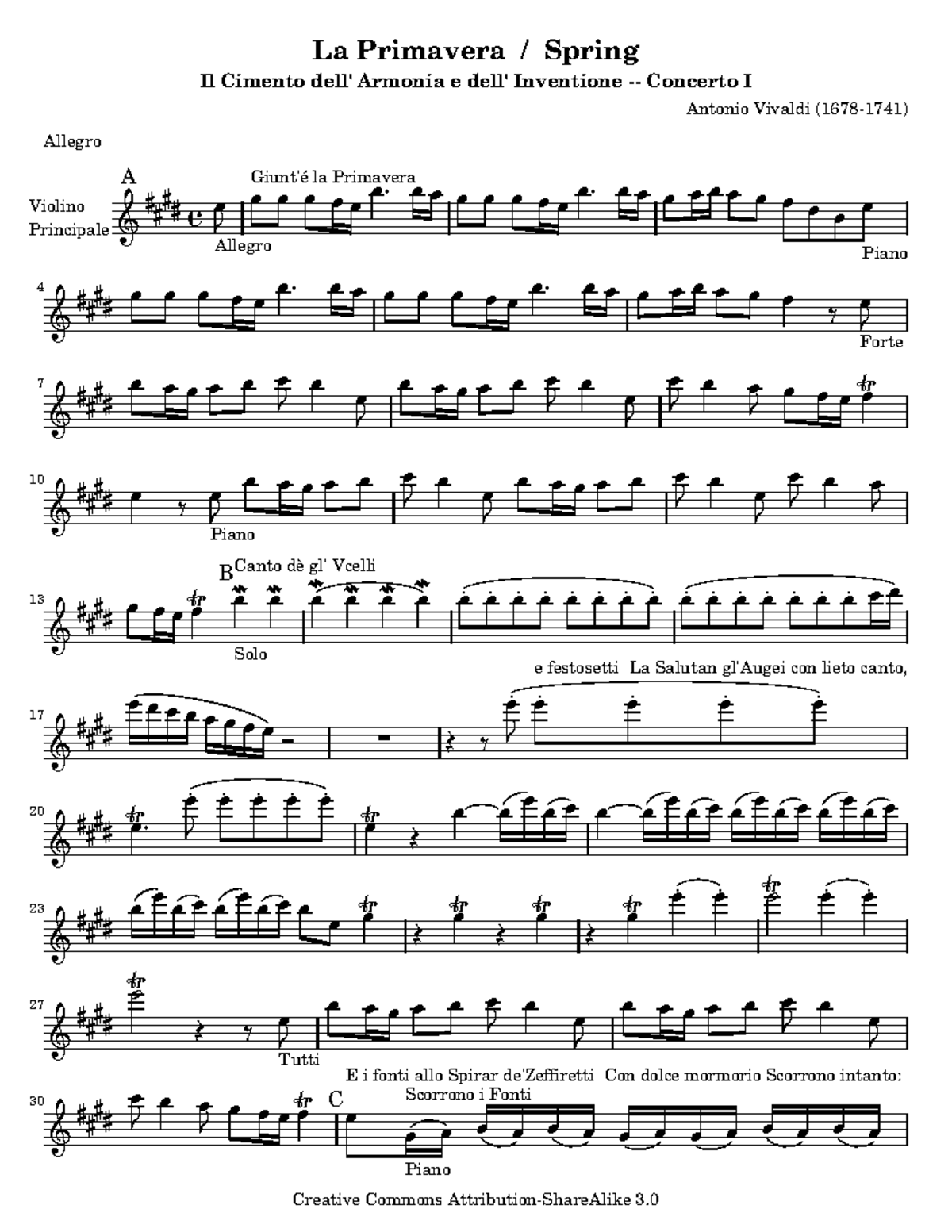 La Primavera: Concerto I by Vivaldi - Sheet Music (Imslp 22657) - Studocu