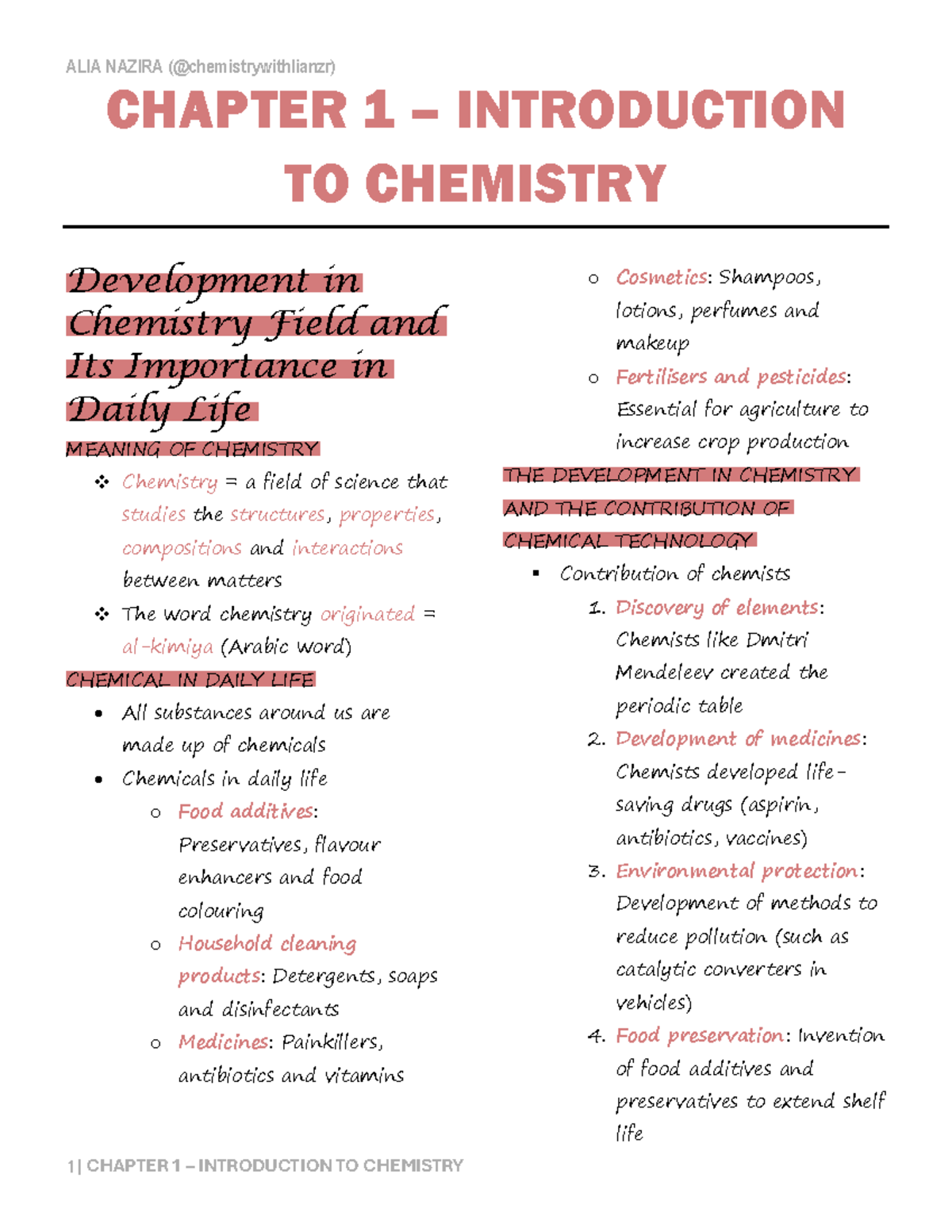 CHEM 101 CHAPTER 1: INTRODUCTION TO CHEMISTRY IN COSMETICS - Studocu