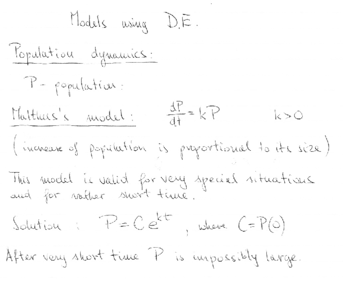 Lecture 5: Models in Population Dynamics - MATH 370 2023 - Studocu