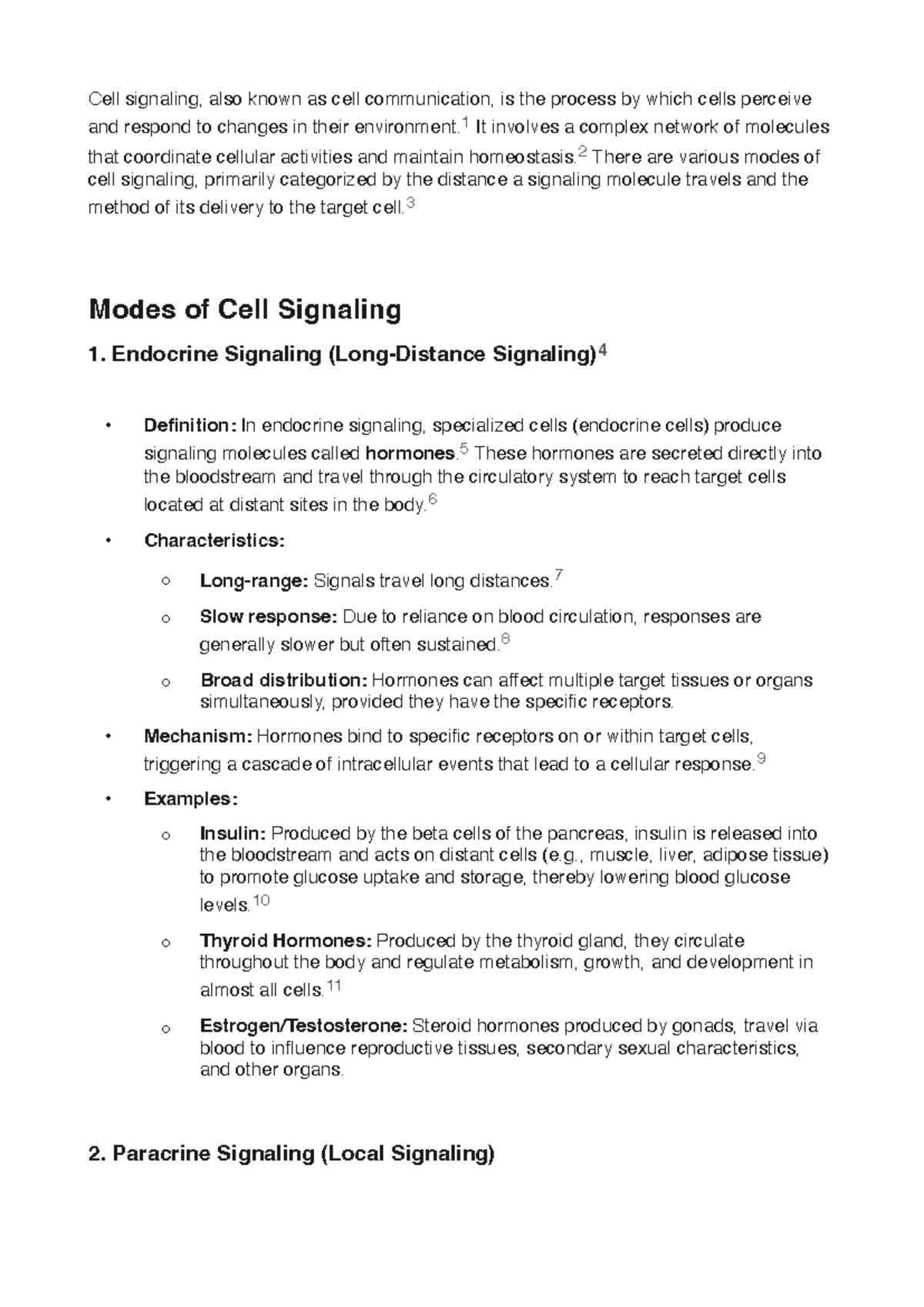 Cell Communication (Unit 1): Overview of Signaling Mechanisms - Studocu