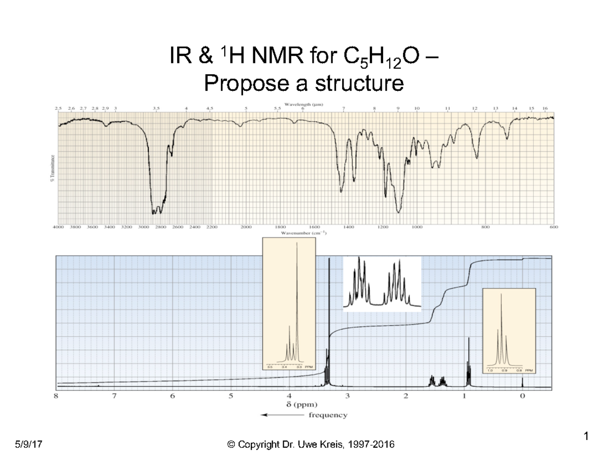 Spectroscopy Practice: Structural Proposals with IR & H NMR Analysis ...