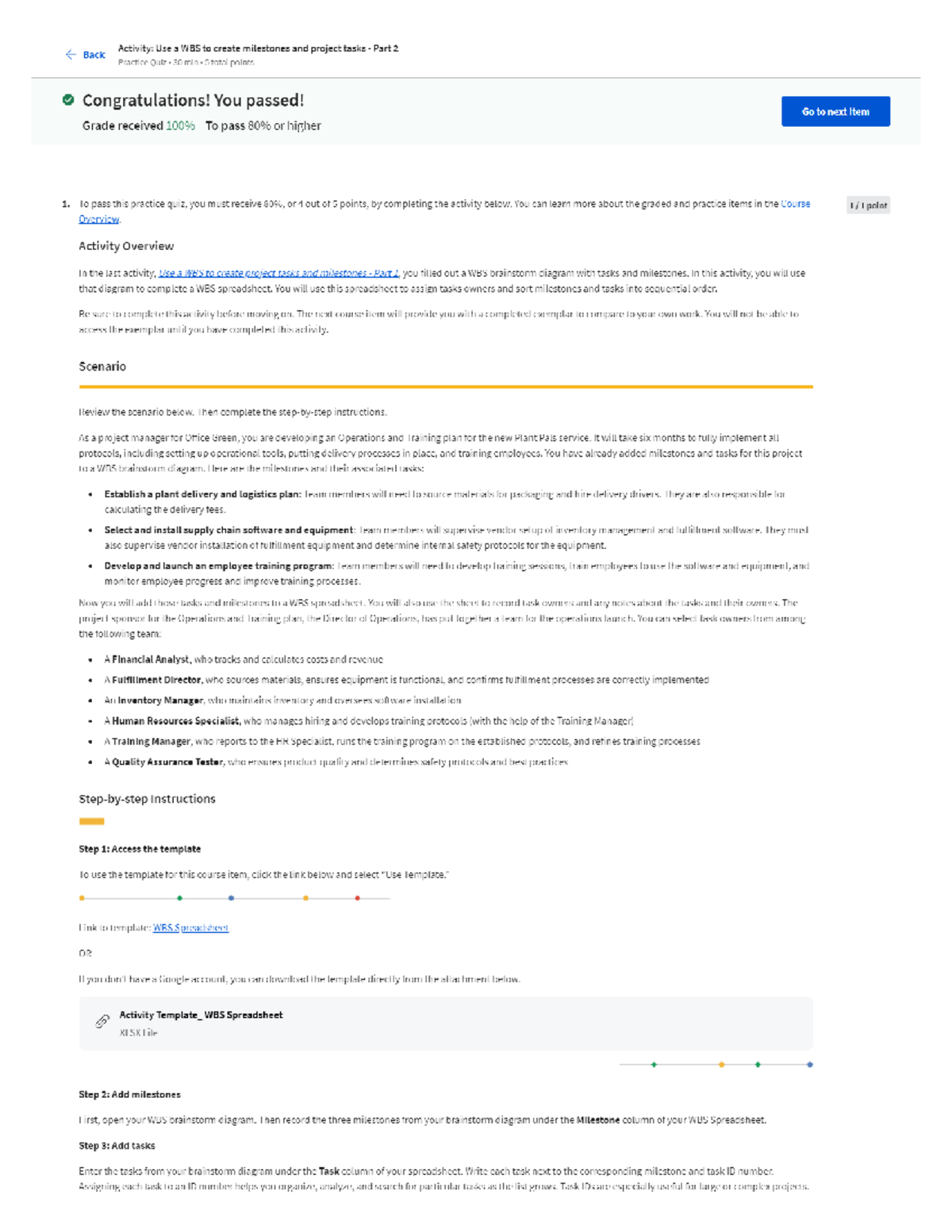 C3W1PQ2-Use a WBS to create milestones and project tasks - Project ...