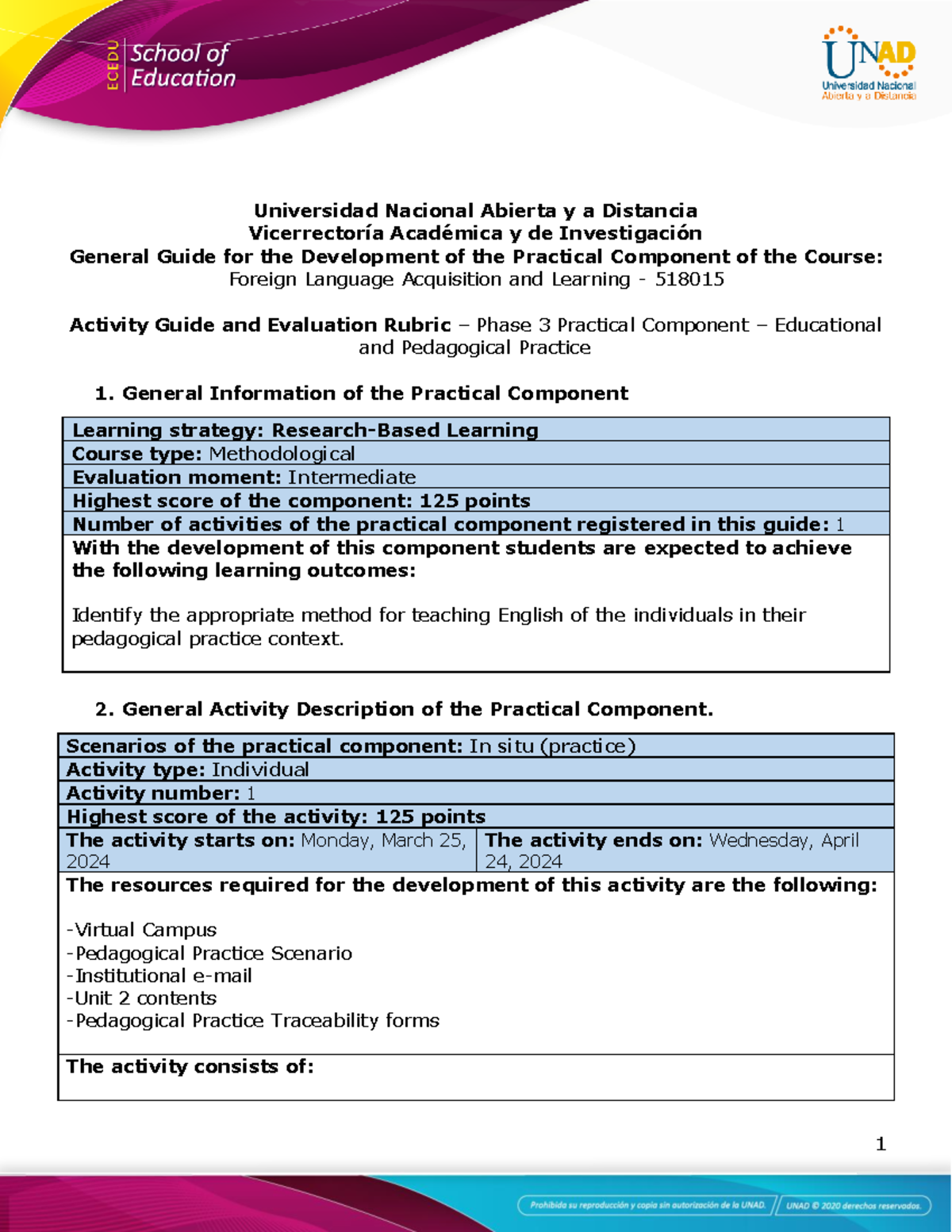 Activity Guide and Evaluation Rubric - Phase 3 - Practical Component - Educational and ...