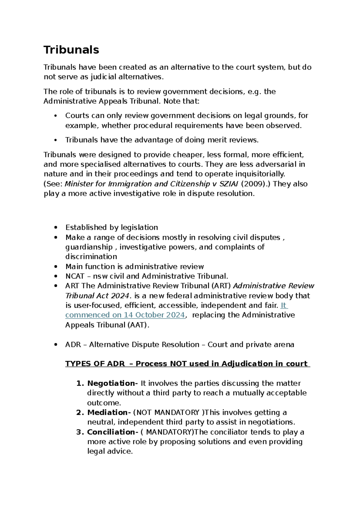(Wk 10) Understanding Tribunals and Alternative Dispute Resolution ...