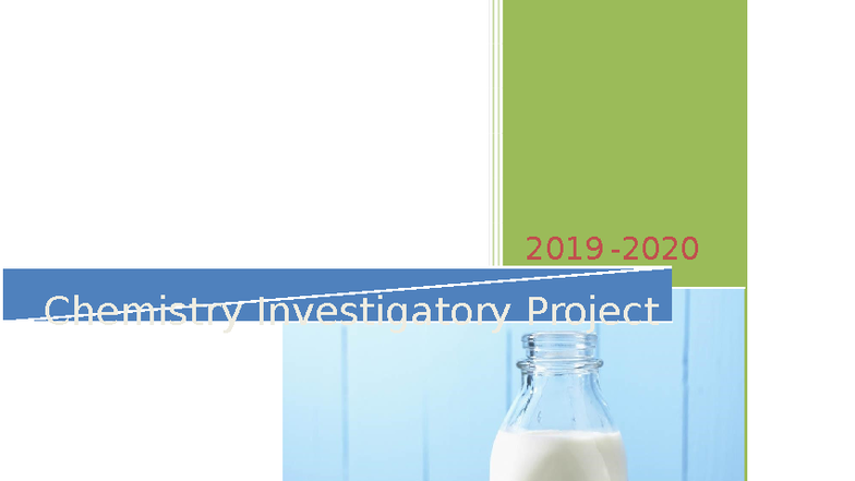 Amount of Casein in Milk - Chemistry Project XII A - Studocu