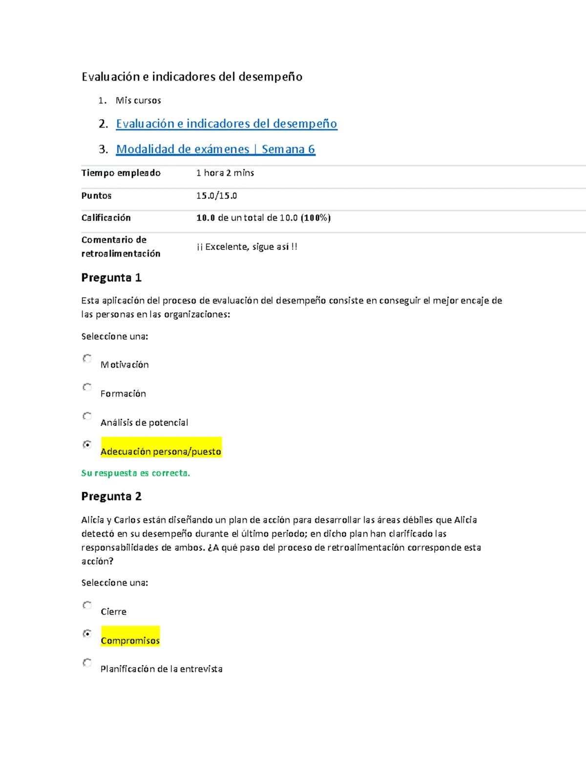 Evaluación e indicadores del desempeño - exmn 02 sem 04 - Evaluación e indicadores del desempeño ...