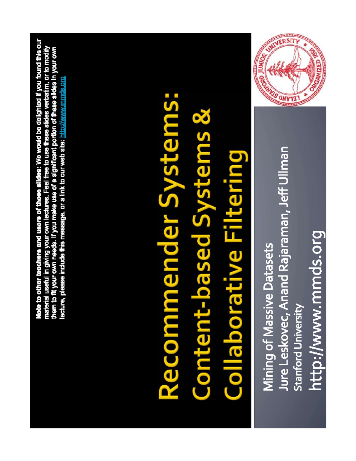 Chap 9 - Big Data Analytics & Recommender Systems Overview - Studocu