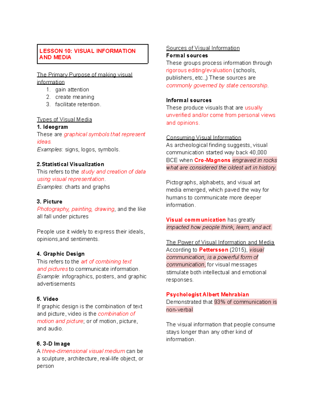 MIL Lesson 10-13: Visual, Audio & Manipulative Info and Media Notes ...