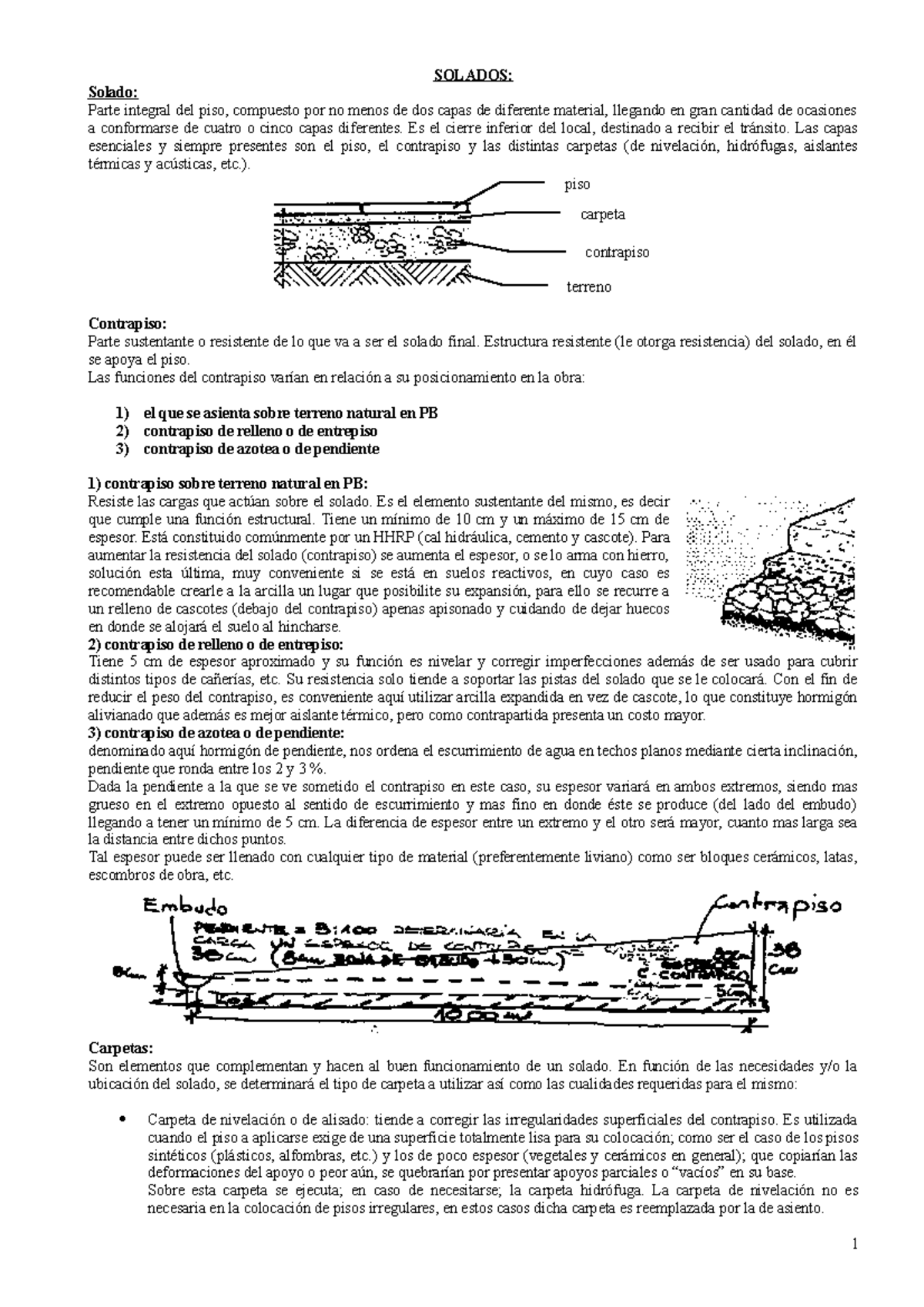 Solados - Resumen Construcciones I Construcciones I - SOLADOS: Solado ...