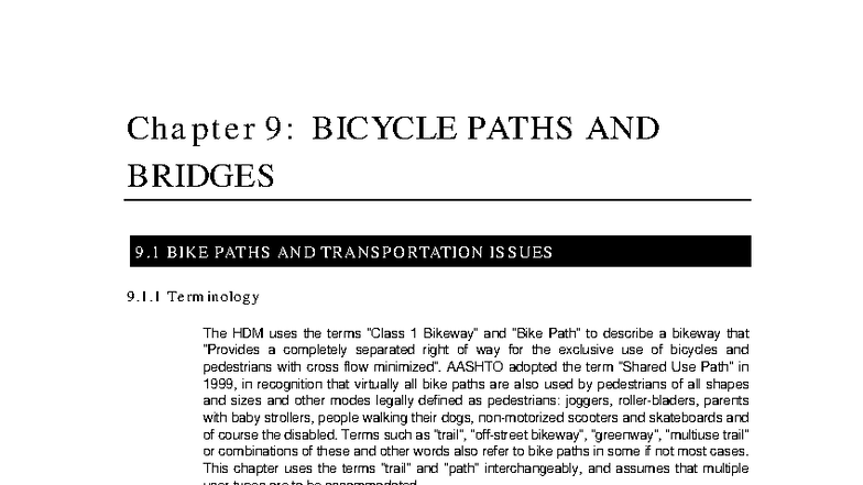 Chapter 9: Bicycle Paths and Bridges - Design and Safety Guidelines ...