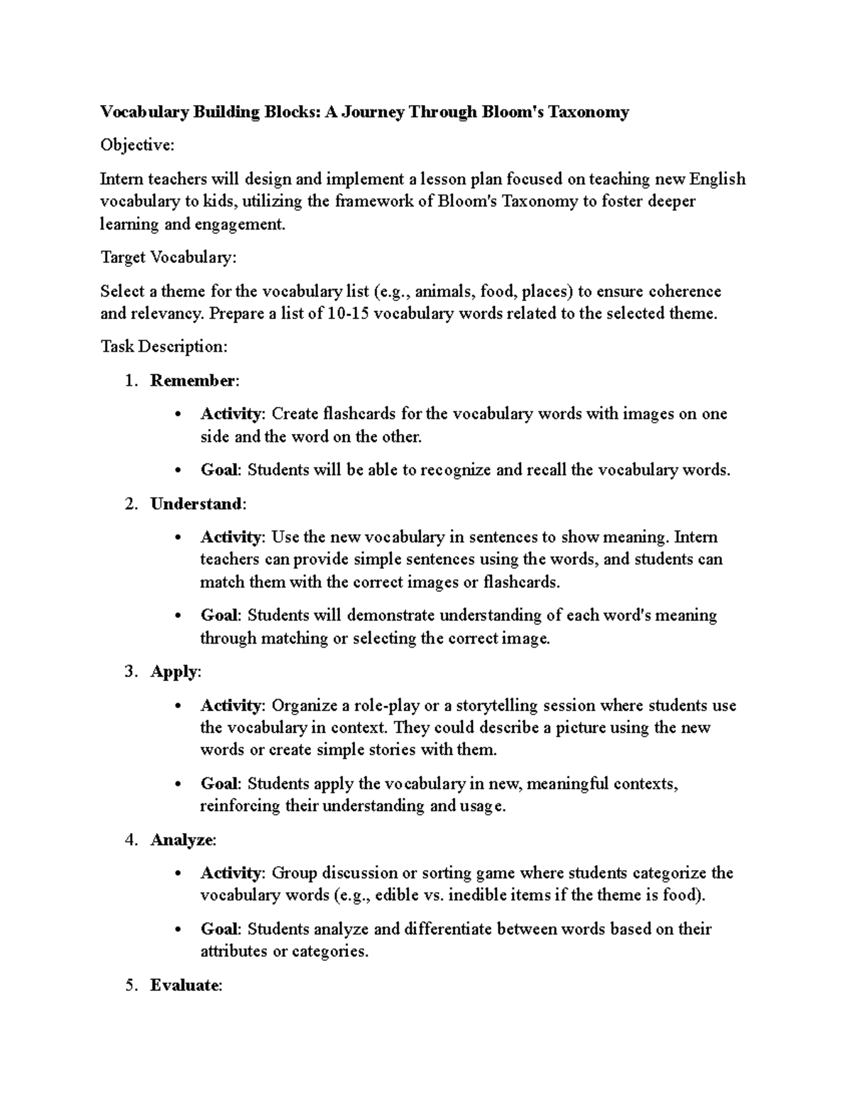 Vocabulary Building Blocks: Teaching English Vocabulary Using Taxonomy ...