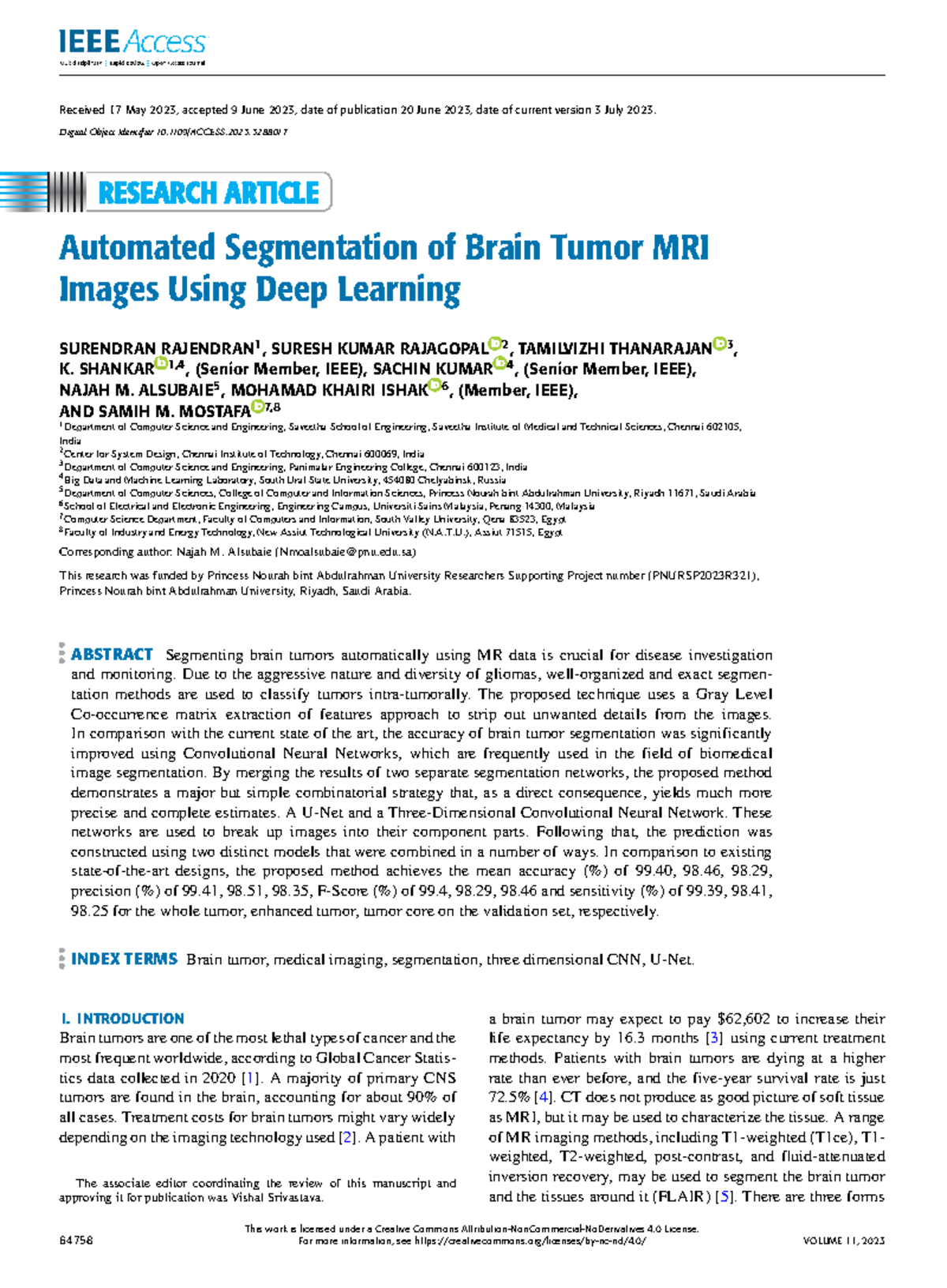 Automated Segmentation of Brain Tumor MRI Images Using Deep Learning ...