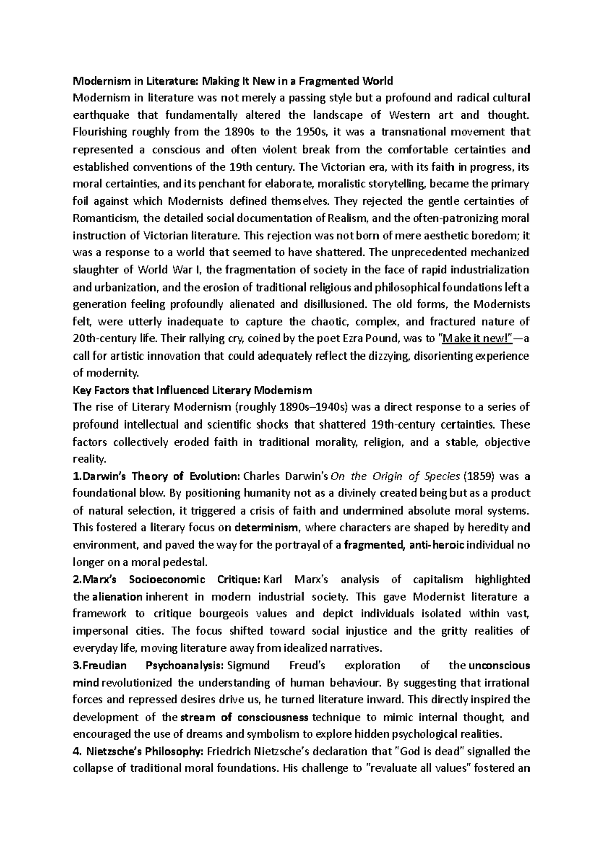 Modernism in Literature: A Deep Dive into Fragmentation and Innovation ...