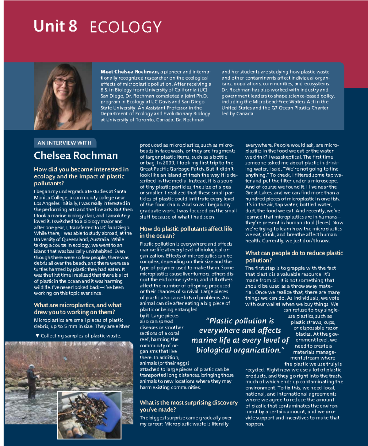 Unit 8: ECOLOGY - Insights from Dr. Chelsea Rochman on Microplastic ...